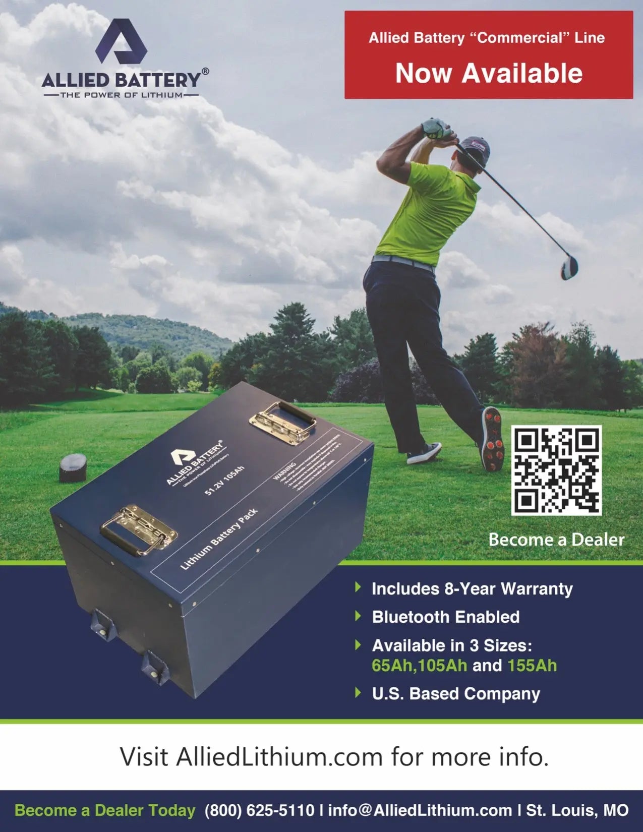 Allied Commercial Battery Now Available - Allied Lithium Golf Cart ...